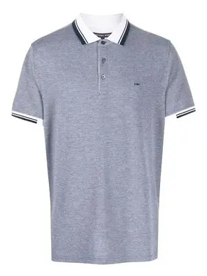 Michael Kors Striped Trim Polo Shirt - Blue