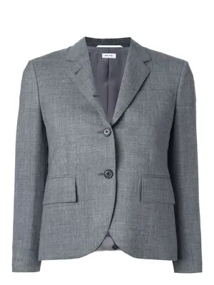 Thom Browne Classic Sport Coat In Wool Fresco - Grey