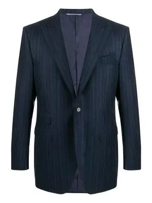 Canali Striped Fitted Blazer - Blue