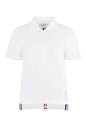 Thom Browne Rwb-stripe Polo Shirt - White