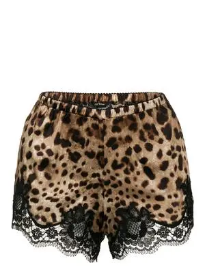 Dolce & Gabbana Leopard-print Pajama Shorts - Brown