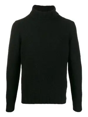DELL'OGLIO Roll Neck Knitted Jumper - Black