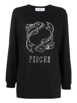 Alberta Ferretti Long-sleeve Pisces T-shirt - Black