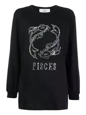 Alberta Ferretti Long-sleeve Pisces T-shirt - Black