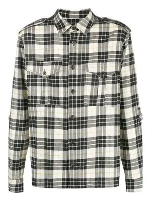 IH NOM UH NIT Plaid Flannel Shirt - White