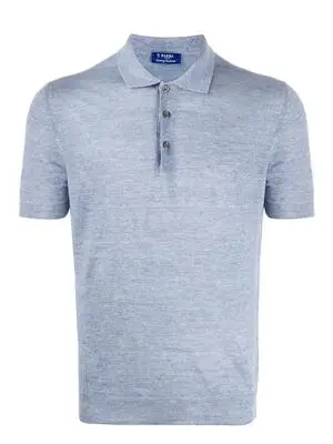 BARBA NAPOLI Knitted Polo Shirt - Blue