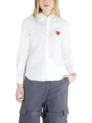 Play Comme Des Garcon Heart-patch Shirt - White