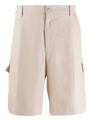 Dolce & Gabbana Linen Bermuda Cargo Shorts - Neutrals