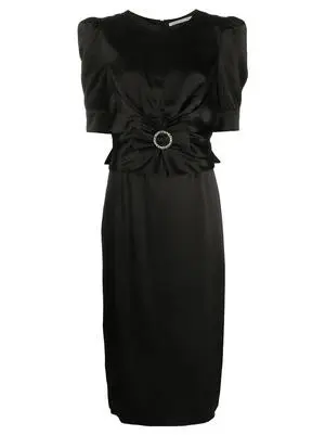 Alessandra Rich Embellished Bow Midi Dress - Black