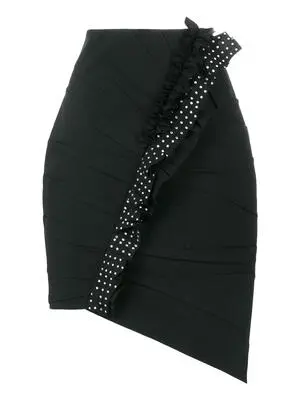 Saint Laurent Asymmetrical Mini Skirt - Black