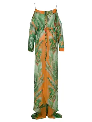 AMIR SLAMA Printed Maxi Dress - Green
