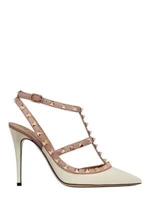 Valentino Garavani 100mm Rockstud Caged Pumps Neutrals