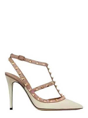 Valentino Garavani 100mm Rockstud Caged Pumps - White