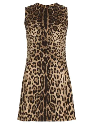 Dolce & Gabbana Dolce & Gabbana Leopard-Print Mini Dress Brown