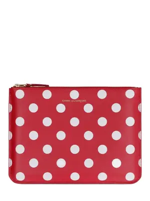 Comme Des Garçons Polka Dot-print Wallet - Red
