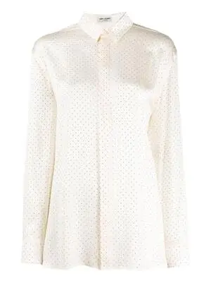 Saint Laurent Studded Shirt - Neutrals