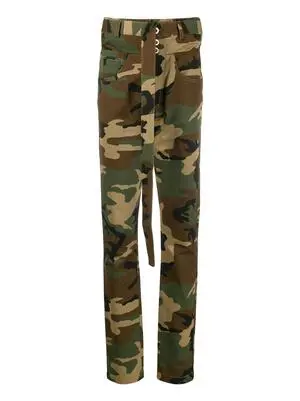 BEN TAVERNITI UNRAVEL PROJECT Belted Camouflage Trousers - Green