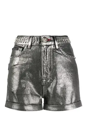 PHILIPP PLEIN Philipp Plein Metallic Studded Shorts