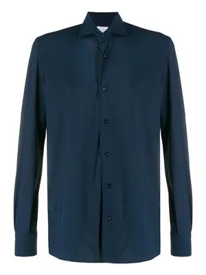 MAZZARELLI French Collar Tailored Shirt - Blue