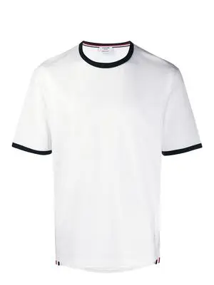 Thom Browne Contrasting-trim T-shirt - White