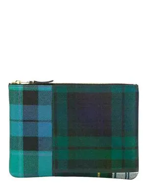 Comme Des Garçons Tartan Patchwork Clutch - Green