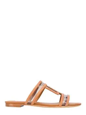 TOD'S Flat Leather Sandals - Brown