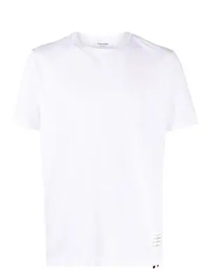 Thom Browne Rwb-stripe Piqué T-shirt - White