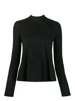 Red Valentino Ribbed High Neck Jumper - Black