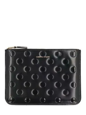 Comme Des Garçons Embossed Polka Dots Wallet - Black