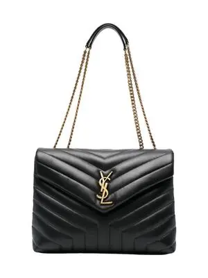 Saint Laurent Loulou Quilted Shoulder Bag - Black