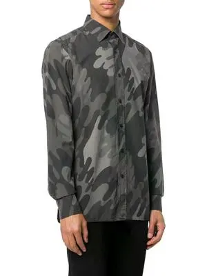 TOM FORD Printed Classic Shirt - Grey