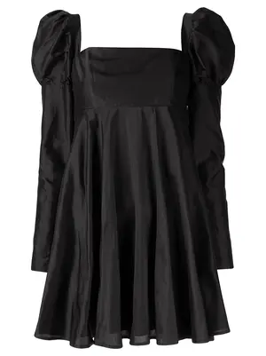 MACGRAW Romantic Puff Sleeve Dress - Black