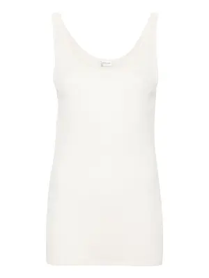 Saint Laurent Fine-ribbed Tank Top - Neutrals