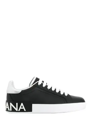 Dolce & Gabbana Dolce & Gabbana Portofino Leather Sneakers Black