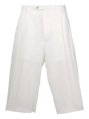 MAISON MARGIELA High-waisted Virgin Wool Blend Shorts - White