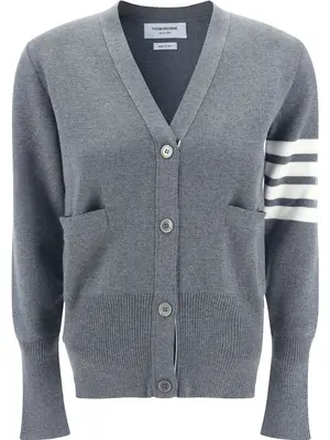 Thom Browne Milano Stitch Merino Wool Cardigan - Grey