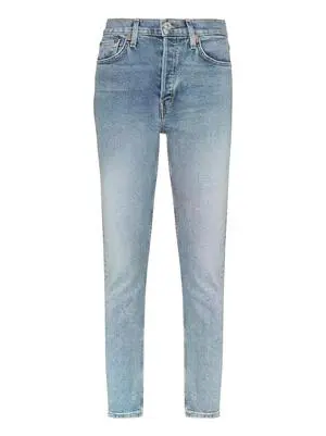 RE/DONE Slim-fit Cropped Jeans - Blue