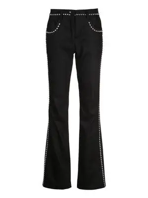 Giambattista Valli Stud-embellished Flared Trousers - Black