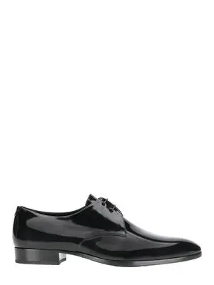 Saint Laurent Varnished Leather Derby Shoes - Black