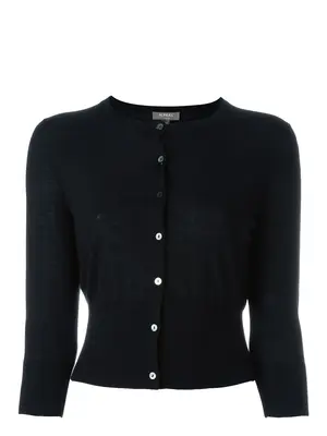 N.peal Cashmere Cropped Cardigan - Black