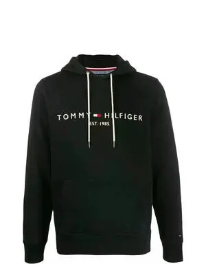 Tommy Hilfiger Logo Print Hoodie - Black