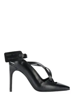 Off-White Warped Leather Pumps - Black