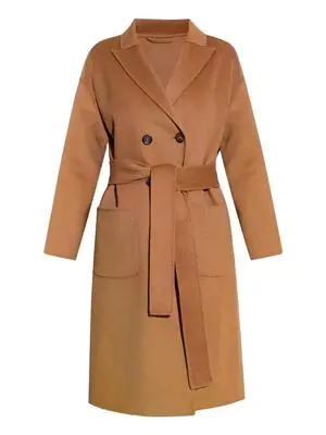 ANINE BING ANINE BING Dylan Belted Double-Breasted Coat Brown