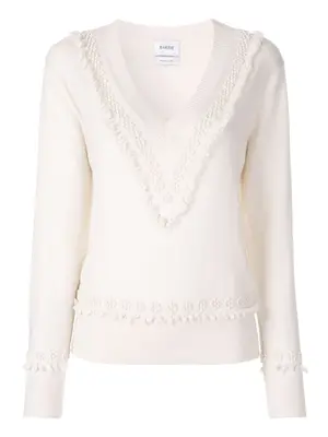 BARRIE Romantic Timeless Cashmere Pullover - Neutrals