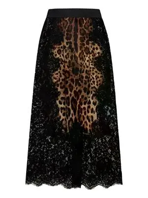 DOLCE & GABBANA Dolce & Gabbana Leopard-Print Midi Skirt