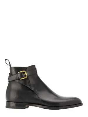 SCAROSSO Taylor Buckled Ankle Boots - Black