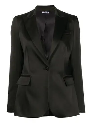 P.a.r.o.s.h Single-breasted Satin Blazer - Black