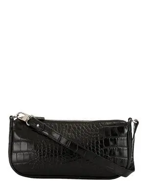 By Far Rachel Croc-effect Shoulder Bag - Black