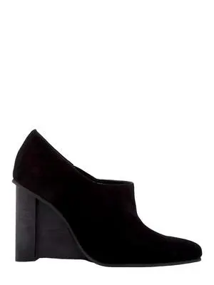 STUDIO CHOFAKIAN Suede Wedge Ankle Boots - Black