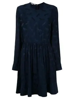 Stella McCartney Printed Pleated Mini Dress - Blue